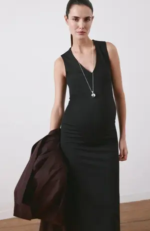 Mango V-neck Sleeveless Maternity Dress