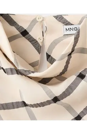 Mango Windowpane Check Asymmetric Dress