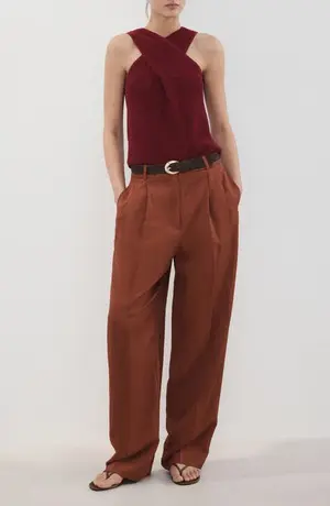 Mango Knit Sleeveless Top - Maroon