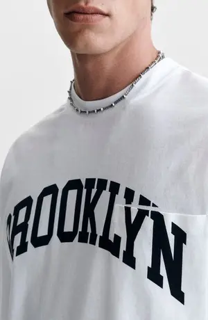 Brooklyn Industries Loose Fit Collegiate Logo Cotton Graphic T-shirt