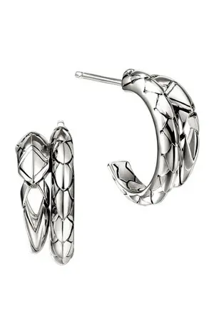 John Hardy Naga Hoop Earrings - Silver
