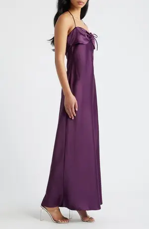 Princess Polly Ruched Halter Satin Gown