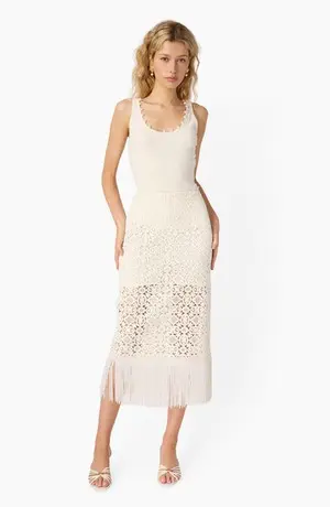 Cami Nyc Veezia Fringe Hem Midi Skirt