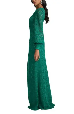 Tadashi Shoji Long Sleeve Corded Lace Gown