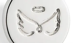 THE SIS KISS Engraved Angel Wing Charm - Silver