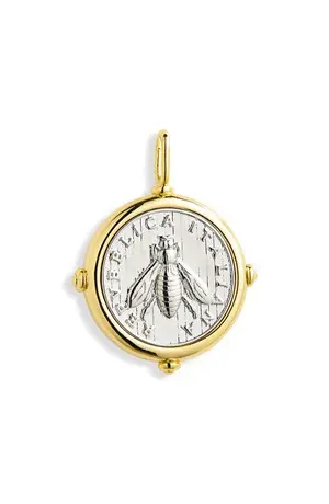 THE SIS KISS Two Tone Bee Charm - Silver