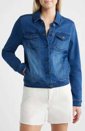 1822 Denim Stretch Denim Trucker Jacket