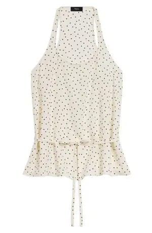 Theory Dot Print Belted Tank Top