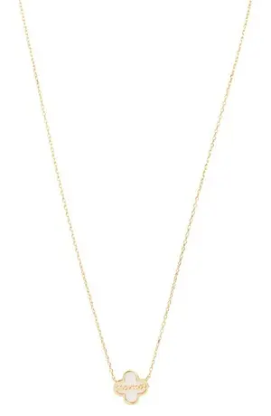 Argento Vivo Mother Of Pearl Clover Pendant Necklace - Gold