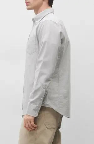 Reigning Champ Cotton Oxford Button-down Shirt - Light Grey