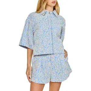 Endless Rose Embroidered Button-up Shirt
