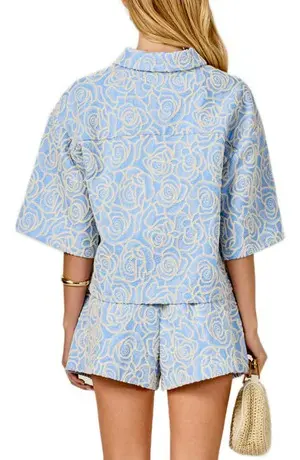 Endless Rose Embroidered Button-up Shirt