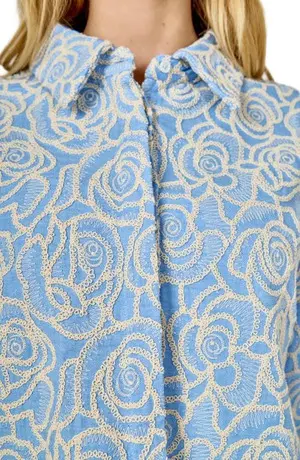 Endless Rose Embroidered Button-up Shirt