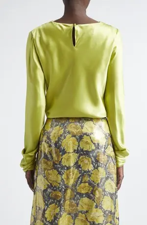 Valentino Garavani Draped Cowl Neck Silk Top