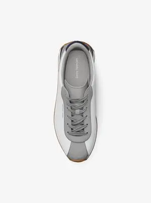 Michael Kors Rhodes Mixed-media Trainer - Blue