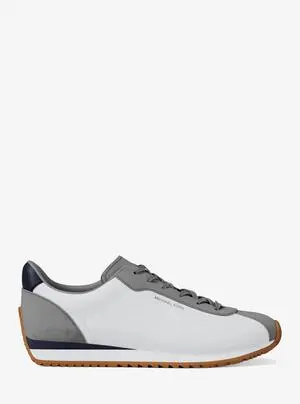 Michael Kors Rhodes Mixed-media Trainer - Blue