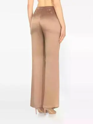 Antonelli Firenze Elasticated-waist Silk-blended Trousers - Brown