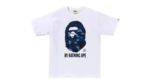 A BATHING APE Camo By Bathing Ape Tee Shirt White/navy Blue