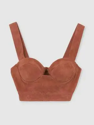 ATELIER Suede Bustier Top