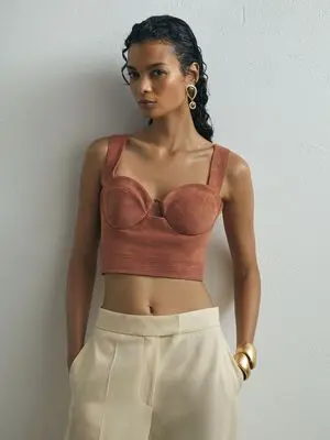 ATELIER Suede Bustier Top