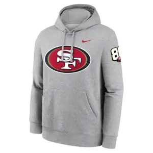 Nike San Francisco 49ers 80th Anniversary Pullover Hoodie - Grey