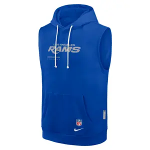Nike Los Angeles Rams Sideline Dri-fit Nfl Sleeveless Pullover Hoodie - Blue