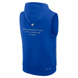 Nike Los Angeles Rams Sideline Dri-fit Nfl Sleeveless Pullover Hoodie - Blue