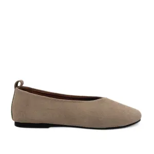 AMIE RAFA Erika Suede Ballet Flats - Beige