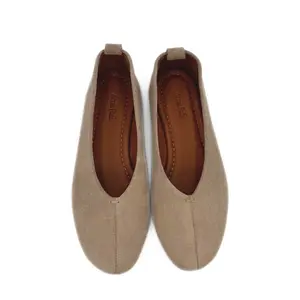 AMIE RAFA Erika Suede Ballet Flats - Beige