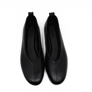 AMIE RAFA Erika Leather Ballet Flats - Black