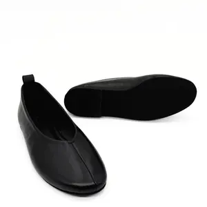 AMIE RAFA Erika Leather Ballet Flats - Black