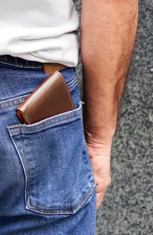 TUSK Leonardo Compact Billfold - Chocolate/orange