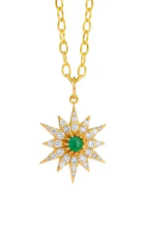 SYNA JEWELS Wishburst Charm Pendant - Emerald