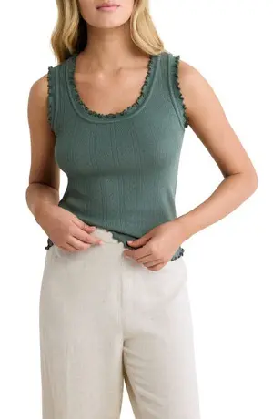 NZ BY NIC AND ZOE Ella Rib Pointelle Tank - Palm