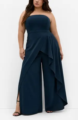 City Chic Strapless Jumpsuits
