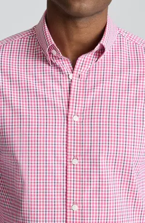 UNTUCKIT Almeida Gingham Check Performance Button-down Shirt