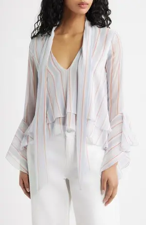 Mango Leif Stripe Ruffle Shirt