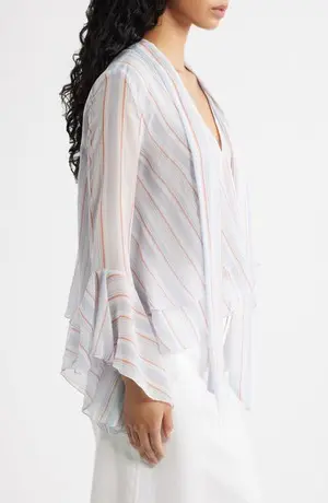 Mango Leif Stripe Ruffle Shirt