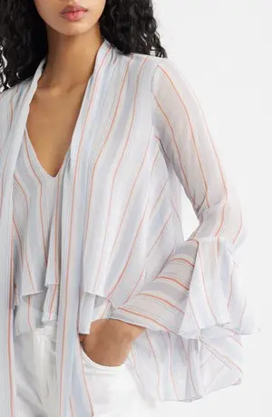 Mango Leif Stripe Ruffle Shirt