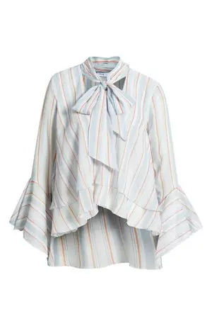 Mango Leif Stripe Ruffle Shirt