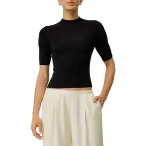 Lilysilk Seamless Silk-cotton Slim-fit Knit Top - Black