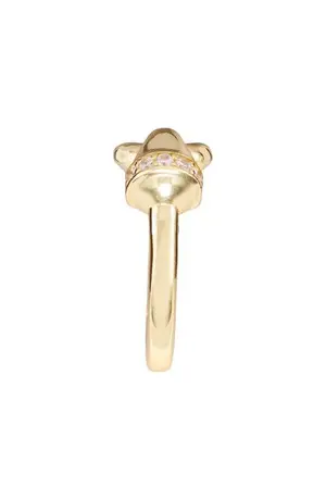 ATHRA LUXE Modern Muse Cz Horse Bit Ring - Gold