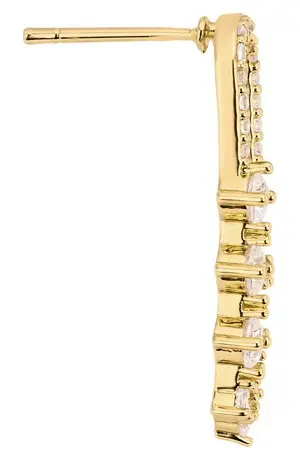 ATHRA LUXE Modern Muse Cz Paperclip Drop Earrings