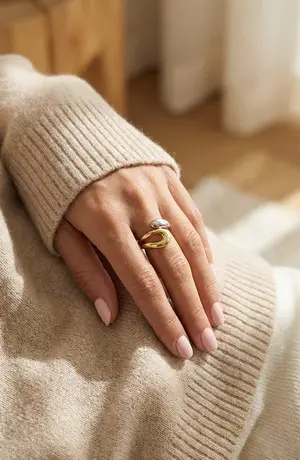 ATHRA LUXE Modern Muse Two-tone Open Ring