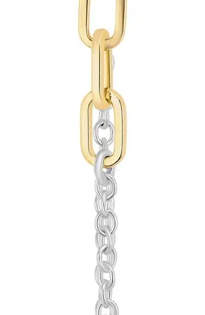 ATHRA LUXE Modern Muse Two-tone Link Chain Drop Earrings