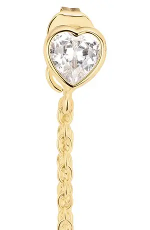 ATHRA LUXE Modern Muse Cz Heart Drop Earrings