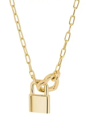 ATHRA LUXE Modern Muse Heart Lock Link Necklace