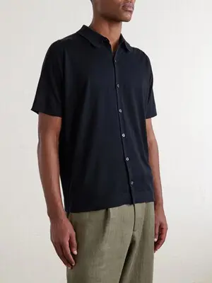 John Smedley Folke Sea Island Cotton Shirt - Black
