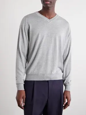 John Smedley Bill Nighy Collaboration V-neck Merino Wool Sweater