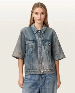 ALLSAINTS Juni Terry Shirt - Blue